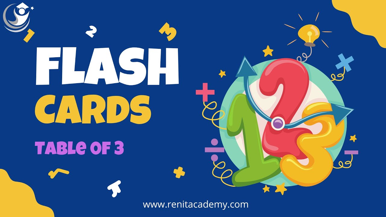 Table Learning Flash Card Practice - Table of 3