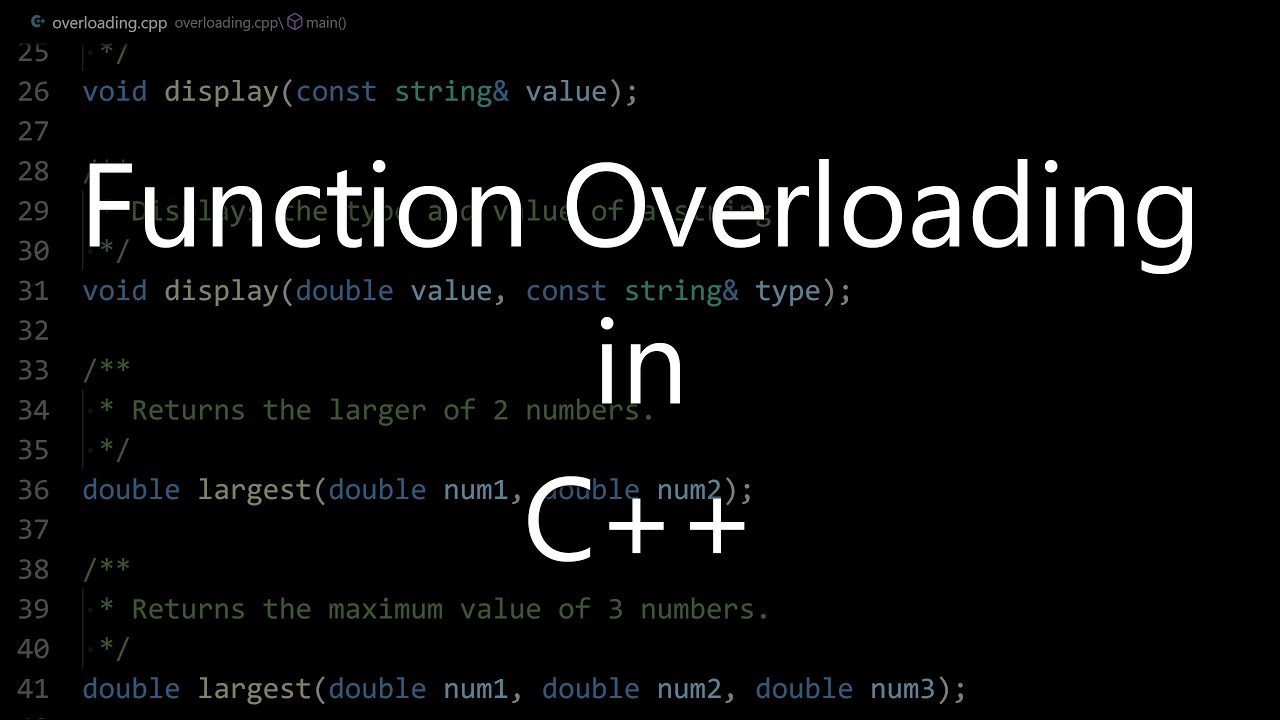 Function Overloading: Multiple Functions with the Same Name