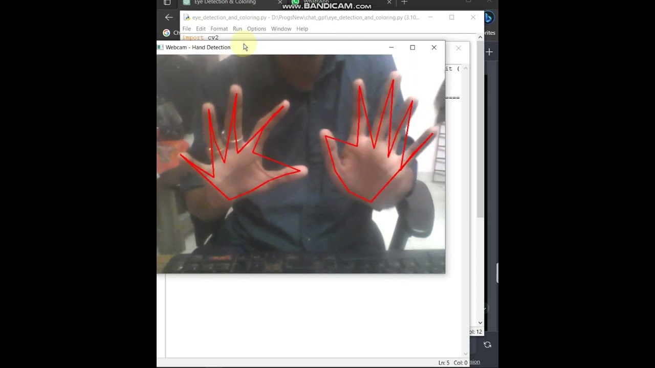 Asked chat GPT to write code to detect hand gesture | used mediapipe library | code in description