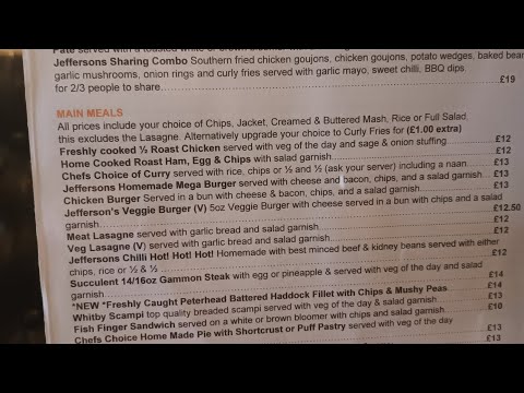 jeffersons Hotel food review barrow in furness