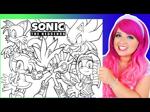 Coloring Sonic The Hedgehog Characters Coloring Pages | Super Sonic, Amy Rose, Tikal, Tails & Silver