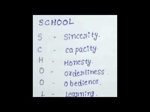 Full form of school in English