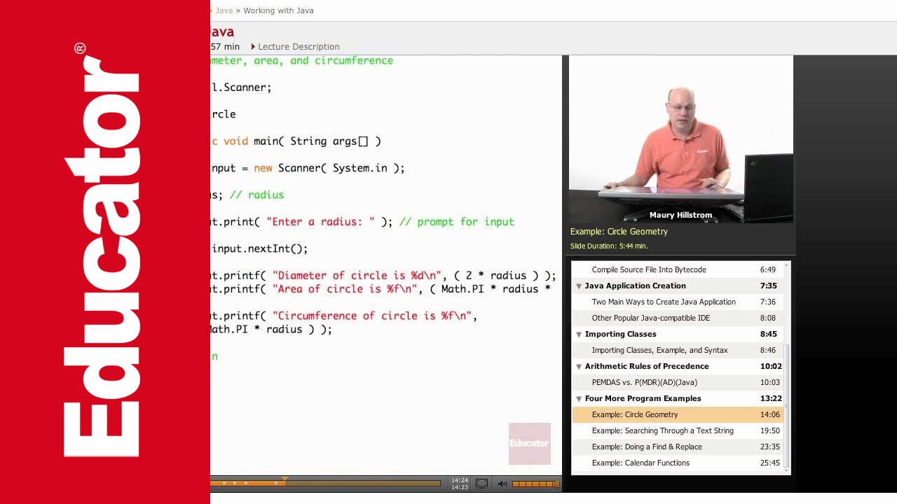 Java: Working with Java (Circle Program)