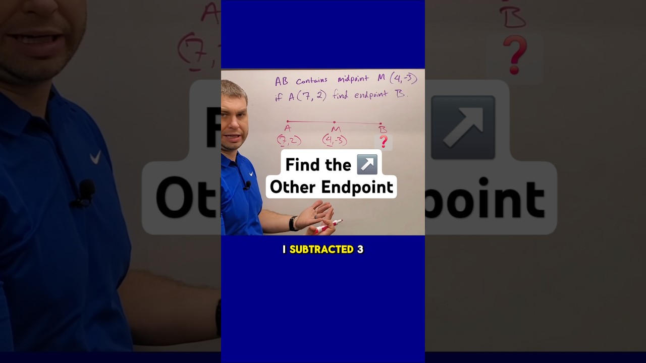 Find the Missing Endpoint - Easy Way! #geometry #segment #maths