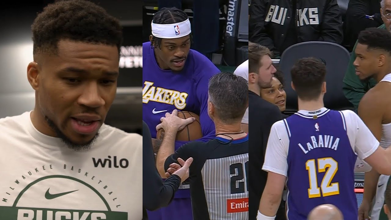 Giannis speaks on getting game ball for Lakers after ref wouldn't give it to them