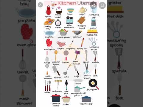 Kitchen Things name list in English with pictures