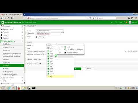 how to configure static nat on fortinet fortigate firewall