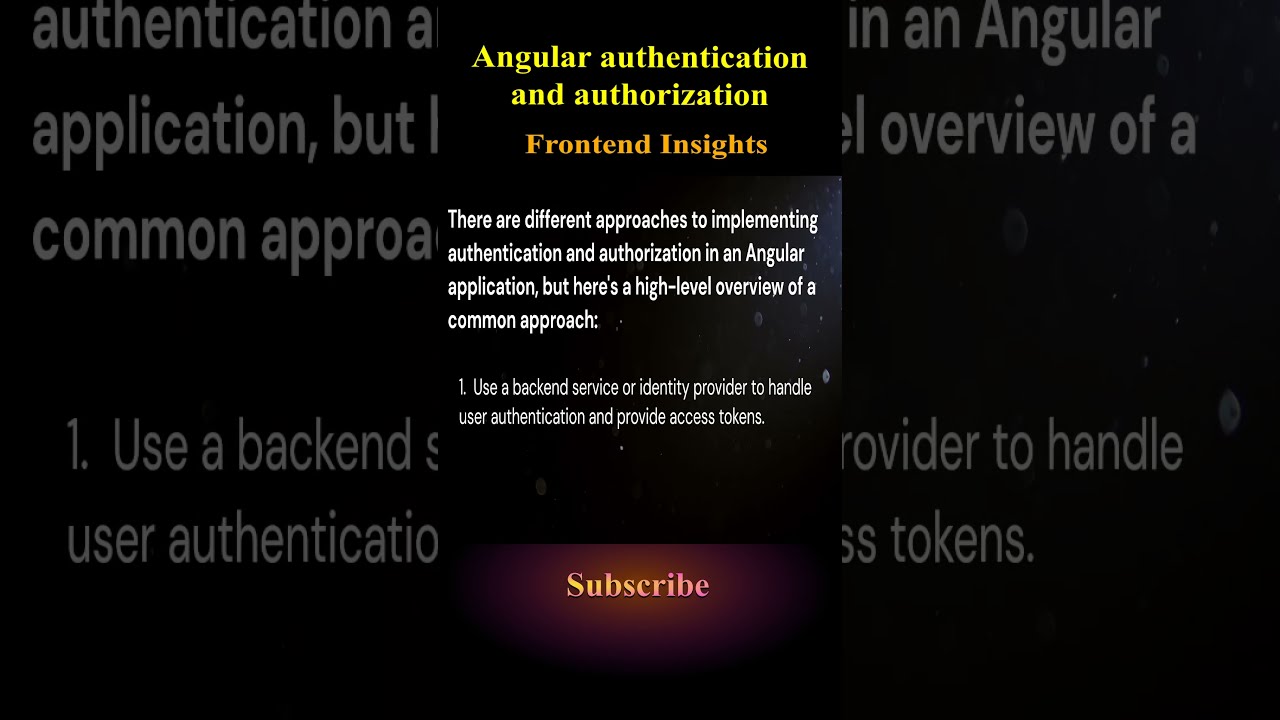 angular authentication and authorization #angularshorts #angularinterview