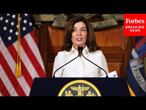 New York Gov. Kathy Hochul Delivers Remarks On Green Energy Amid Major Heat Wave