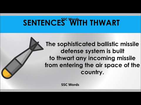 Thwart - Improve English - Meaning and 5 sentences - GRE / CAT / GMAT word - SSC Words