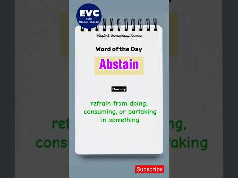 "Abstain" Meaning in English| English Vocabulary Course #englishvocabulary #english