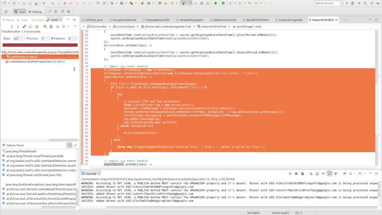 ICalendarAgenda import from Google Calendar