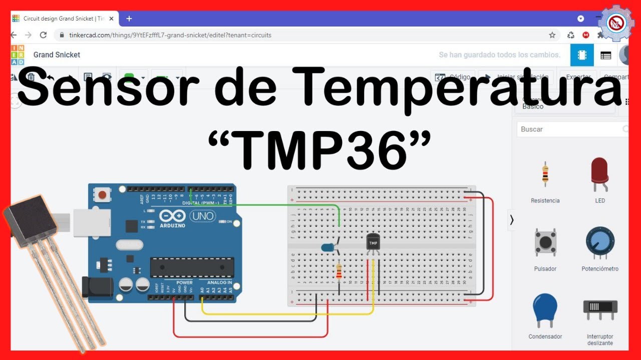 ✅ TMP36 Temperature Sensor with Arduino (Simulation in TINKERCAD)
