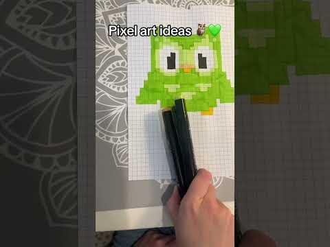 Pixel art ideas 🦉💚 #pixelart #pixelartideas #fyp