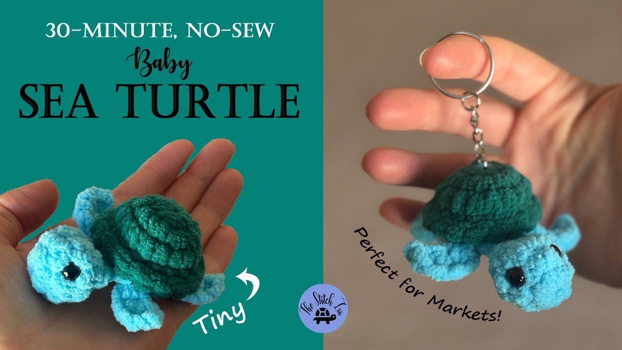 ✨30-Minute✨Tiny Plush Crochet Baby Sea Turtle 🐢 Tutorial - FREE Pattern!