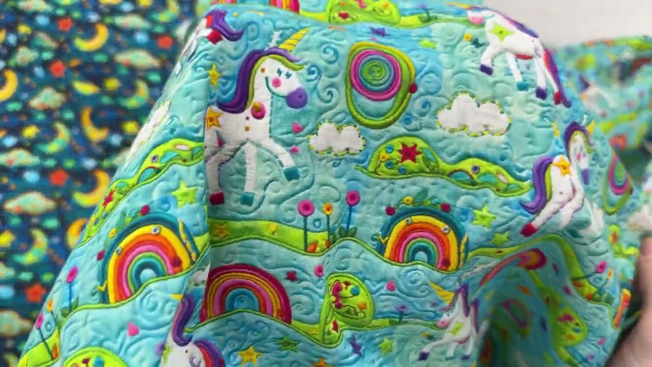 100% Cotton Poplin - 3D Quilted Effect Unicorn Land