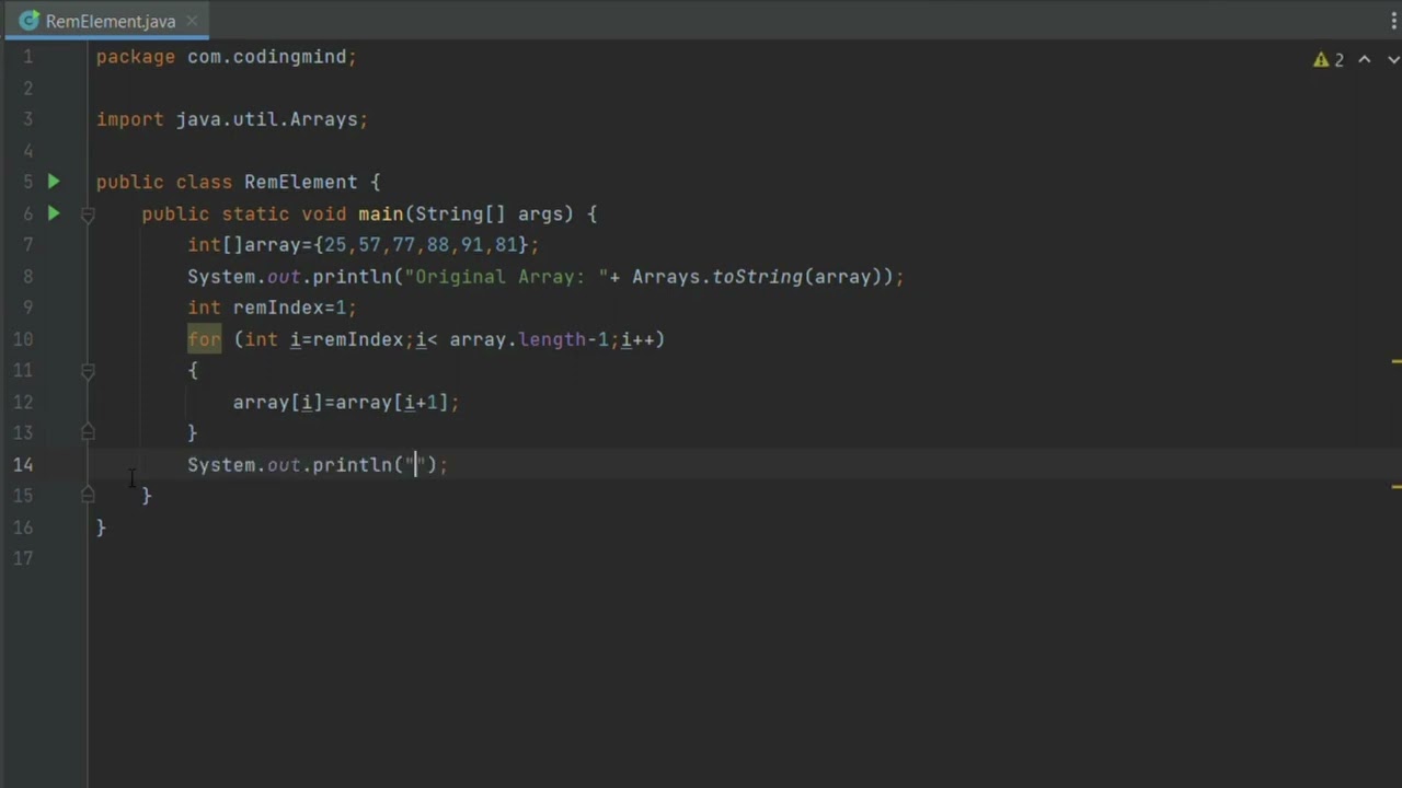 Removing an Element An Array in JAVA