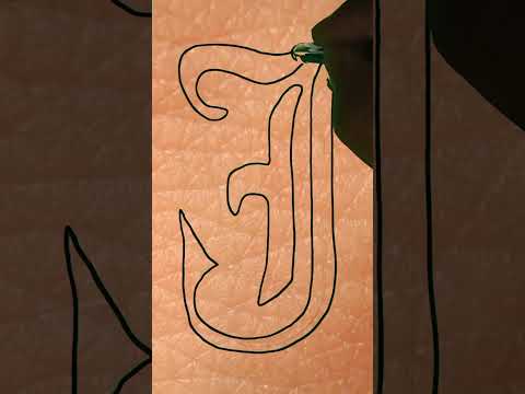 ✅✏️DIBUJO 3D ⭐🔫TATUAR LETRAS GÓTICAS J 💥JOTA💥 #shorts