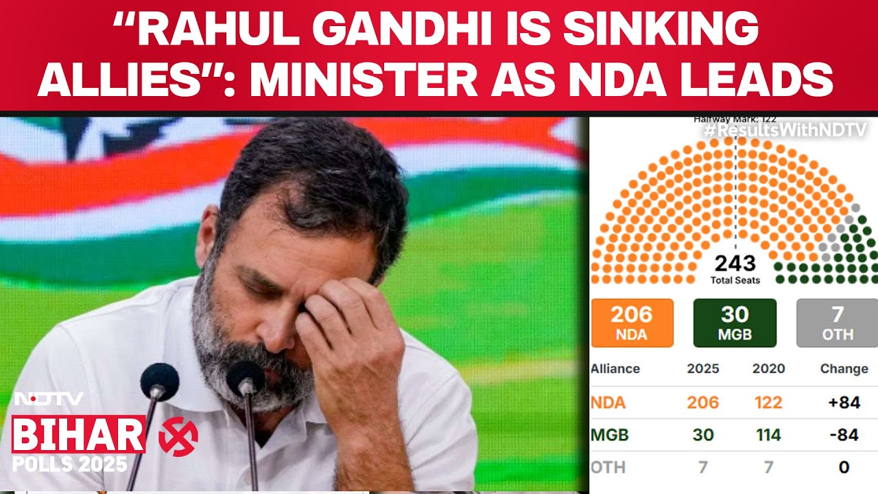 Bihar Results Today |  “Rahul Gandhi Is Sinking Allies”: Minister As NDA Leads