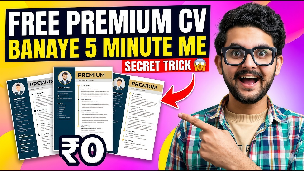 HOW TO MAKE FREE PREMIUM CV IN JUST 5 MINUTES- SECRET HACKED | Muneebvlogs2458 #viral #resume