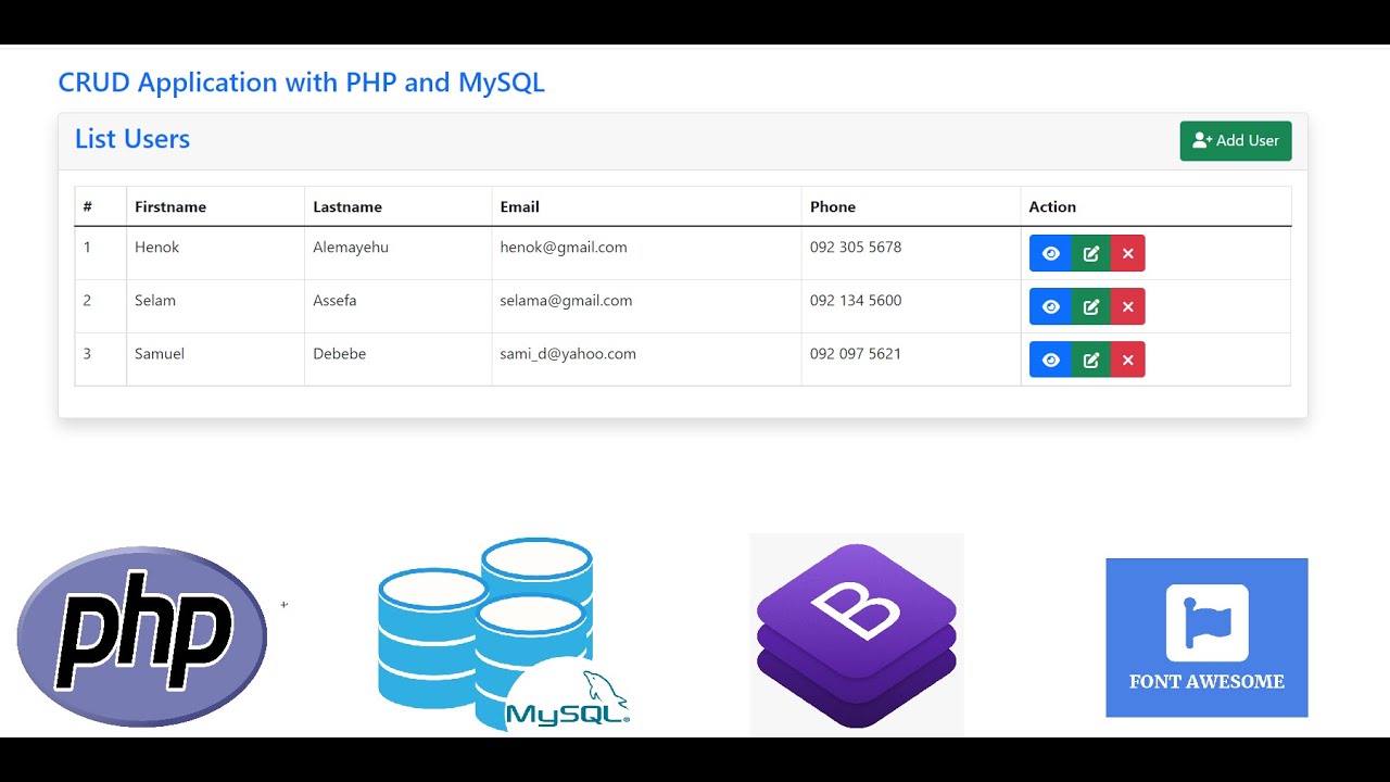 Simple CRUD Application with PHP MySQL and Bootstrap Part 3