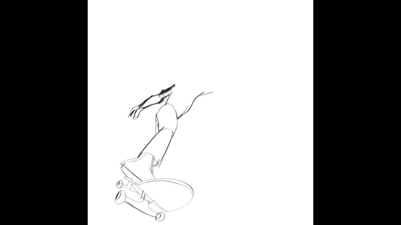 Skateboard Poses Sketch