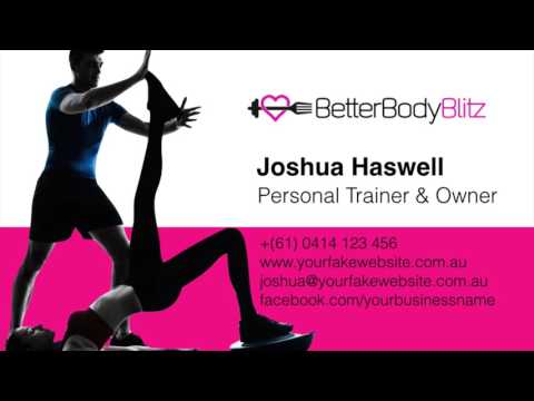 Personal Trainer Business Cards - PT Business Card Design - Create you own business cards for free