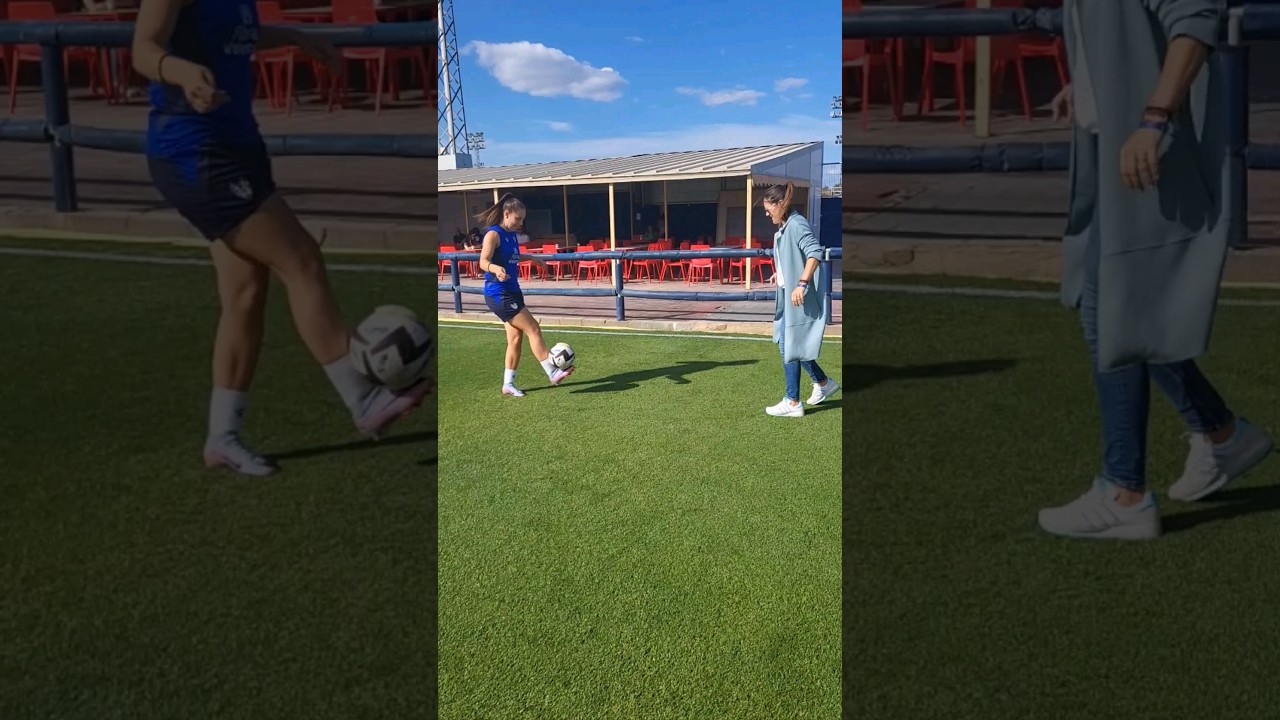 El reto de malabares de Érika González y Ruth García del Levante UD Femenino