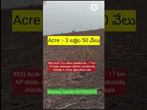 4 Acres agricultural land sale Acre- 3.5 lakhs AP, Anantapur district Uravakonda mandal