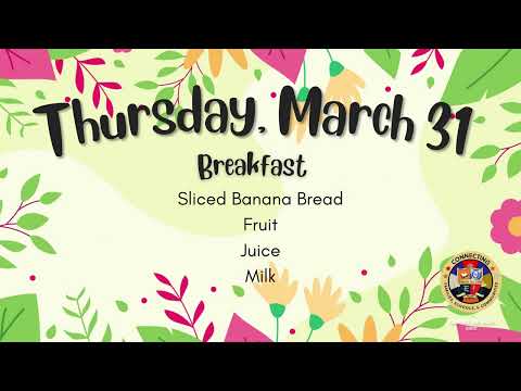 Lunch Menu 3/28/22 - 4/1/22