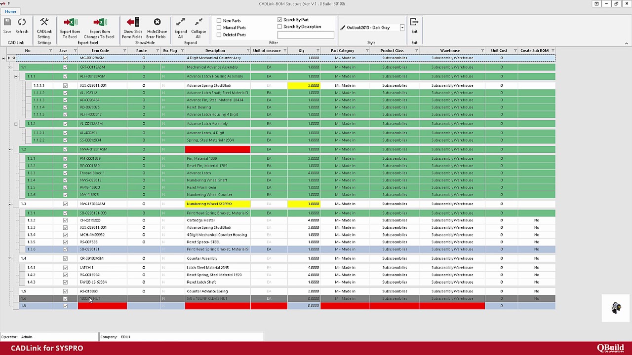 CADLink for SOLIDWORKS - SYSPRO Demo Video