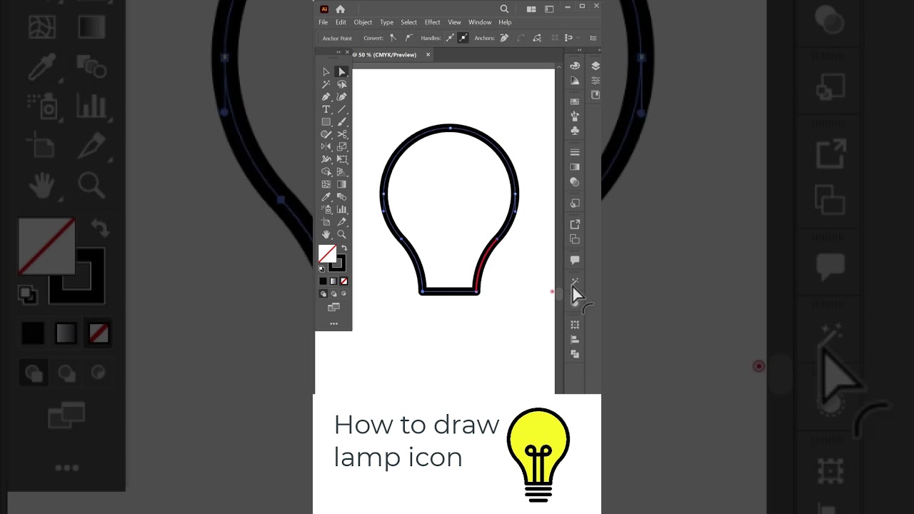 How to draw Lamp bulb💡icon in illustrator