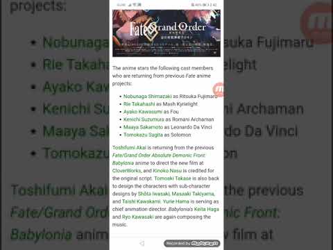 F/GO FS - Grand Temple of Time: Solomon Anime Film's Full Trailer Reveals Cast, Staff, 07/30 Opening