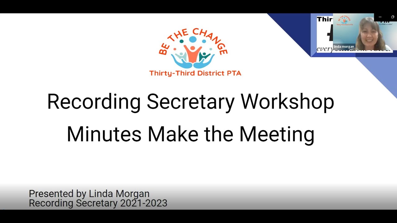 Recording Secretary Training - Minutes Make the Meeting - Spring 2023