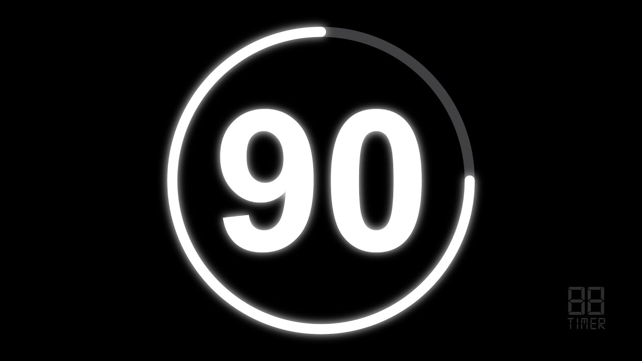 90 Second Countdown Timer with clock Ticking sound & Finish alarm beep #timer #clock #countdown