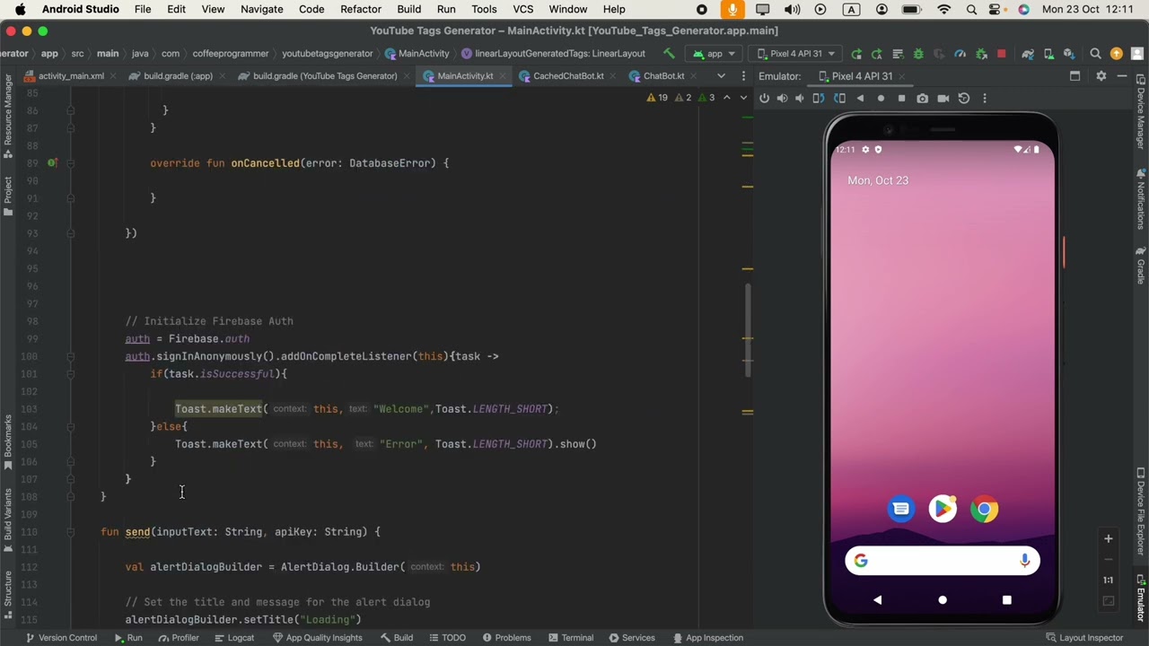 Hide or Show layout components programmatically in Kotlin Android