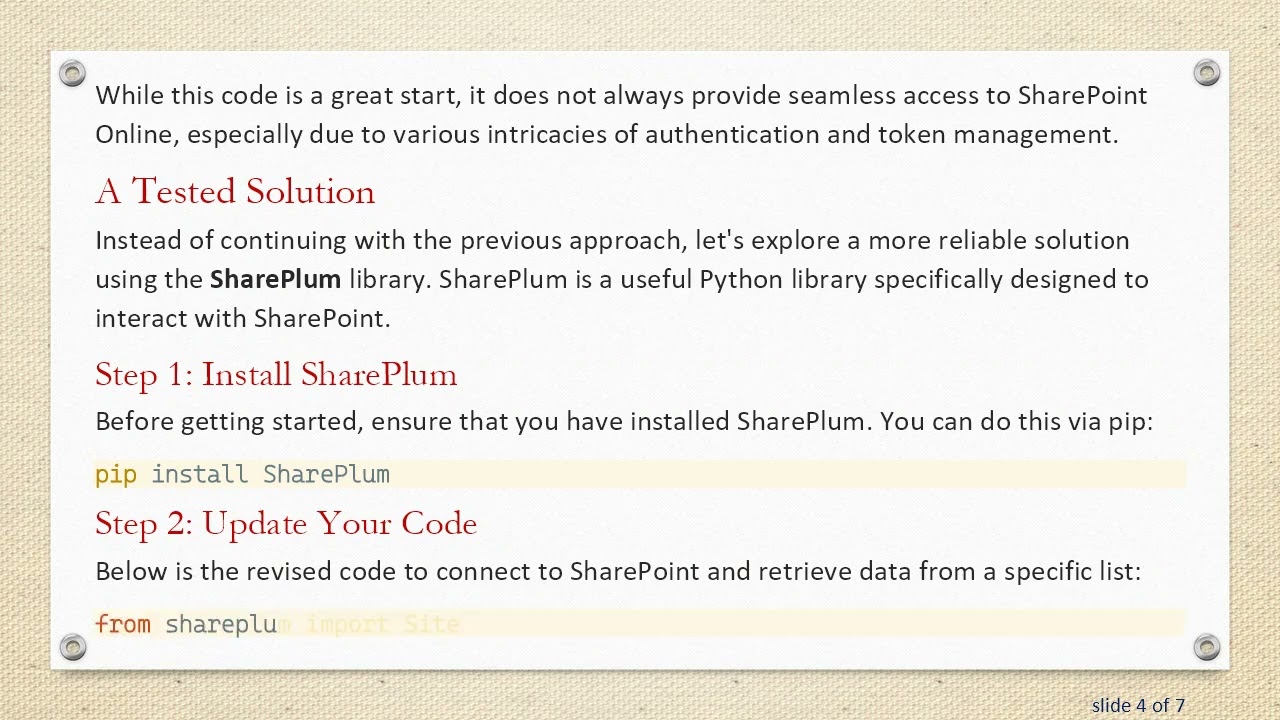 Connecting to SharePoint Online Using Python