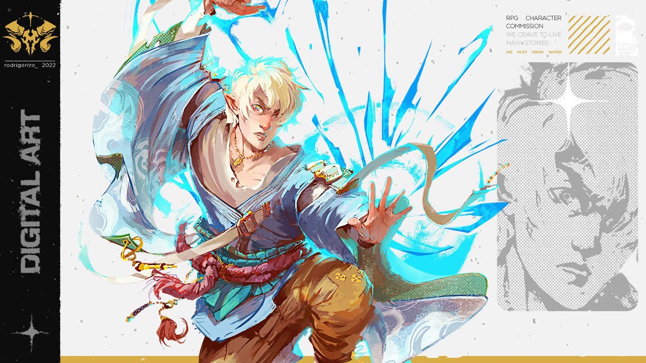 D&D character commission / / MONK【SPEEDPAINT】