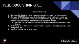 Shrinking A File In SQL Server