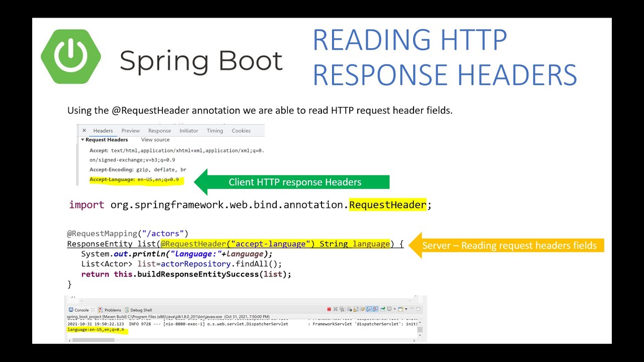 @RestController – Reading HTTP Request fields (@RequestHeader)