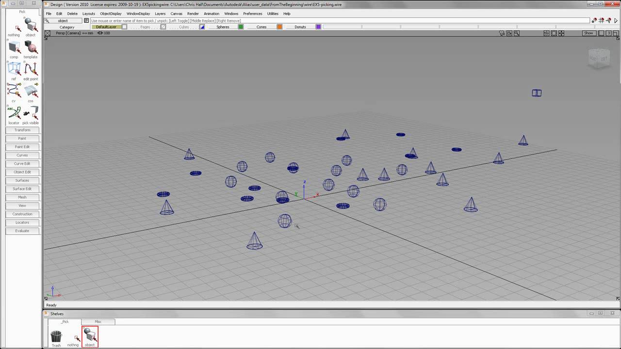 Autodesk Alias Design Lesson1- Part 8 - Picking Objects
