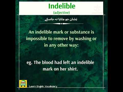 Indelible | Learn English Vocabulary