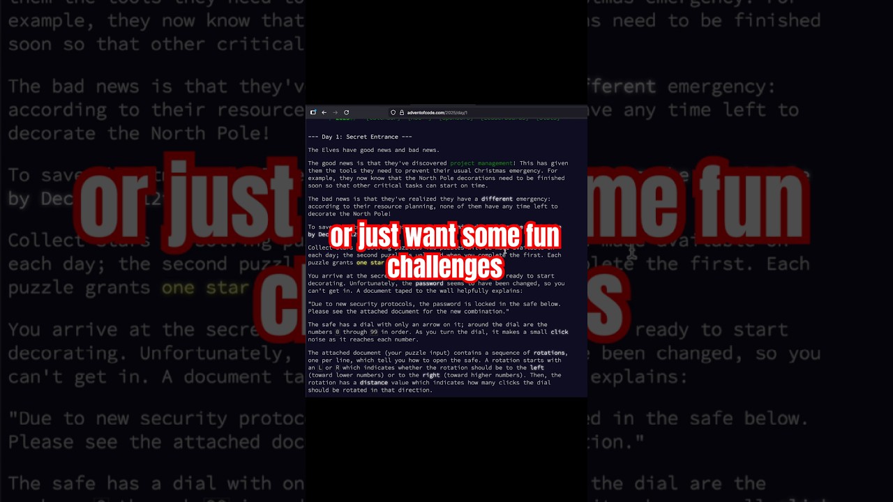 Christmas Coding Challenge Advent Calendar - Learn to Code with Advent of Code 2025  #coding #tech