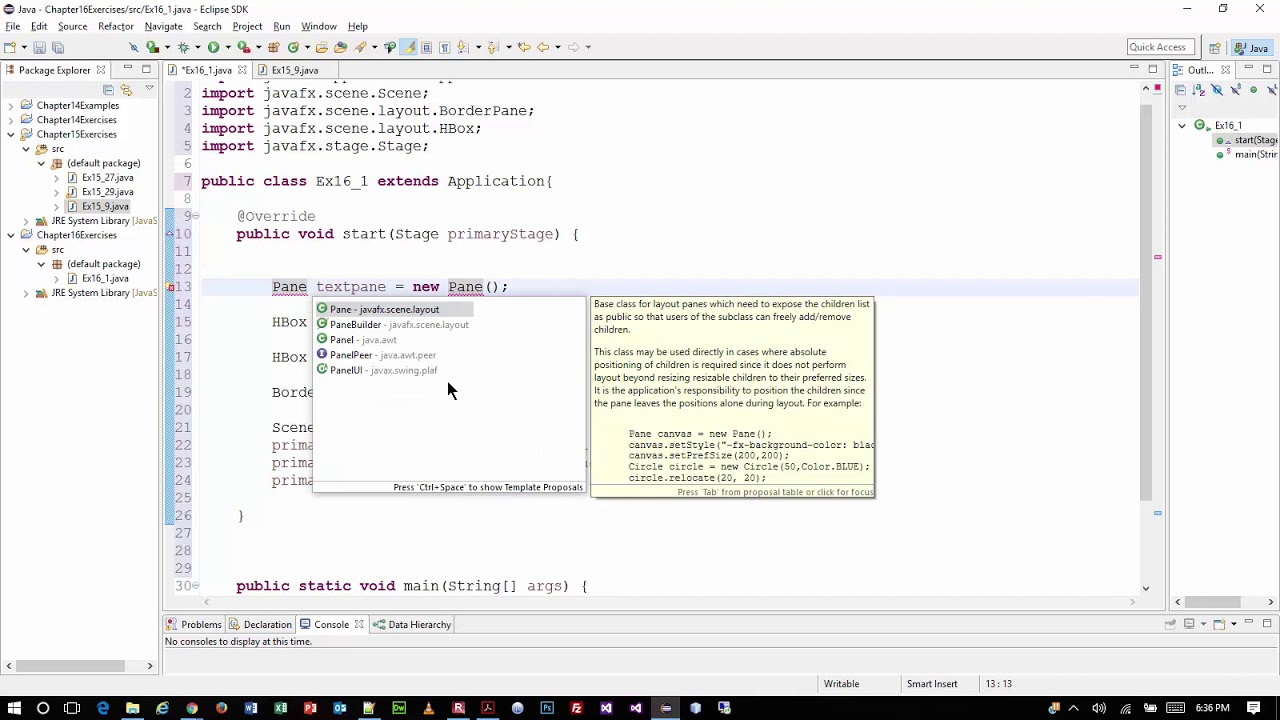 Java Programming 2 - Chapter16 Homework Part 1