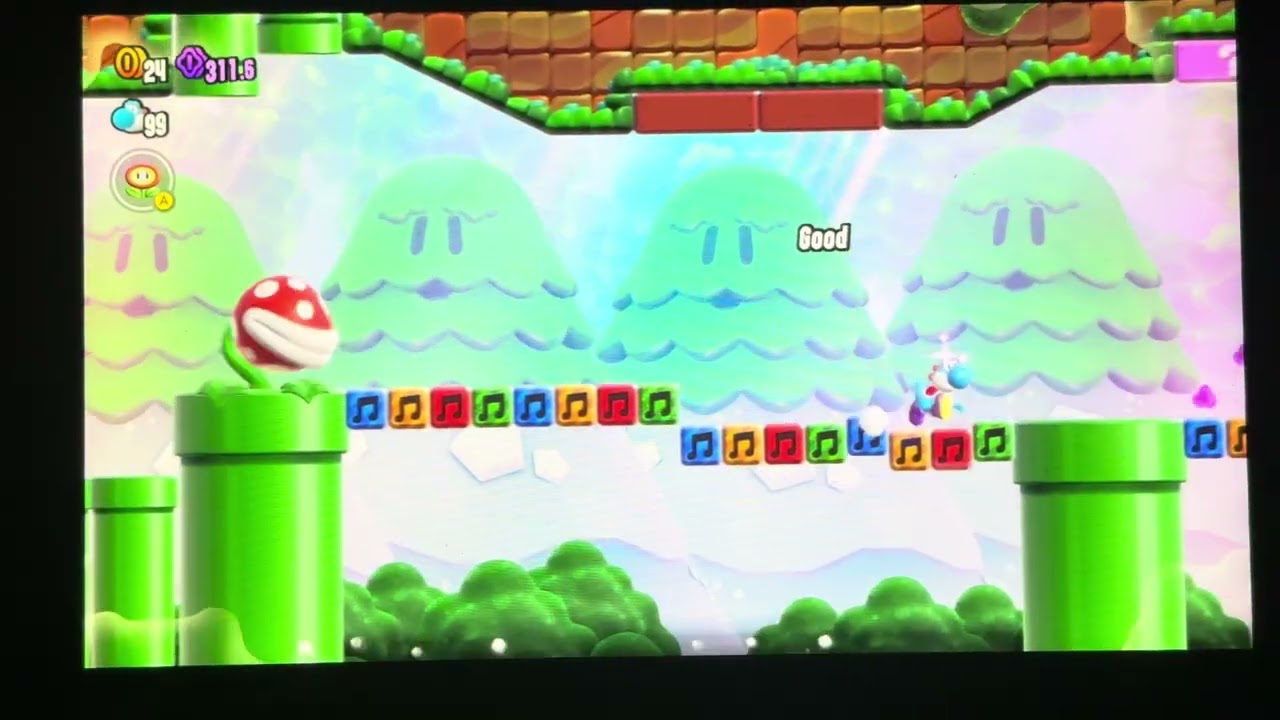 Super Mario Bros. Wonder - Piranha Plants on Parade (Light-Blue Yoshi)