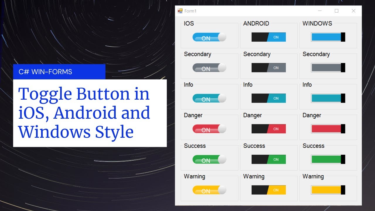 C# winform Custom Toggle in iOS, Android and Windows Style