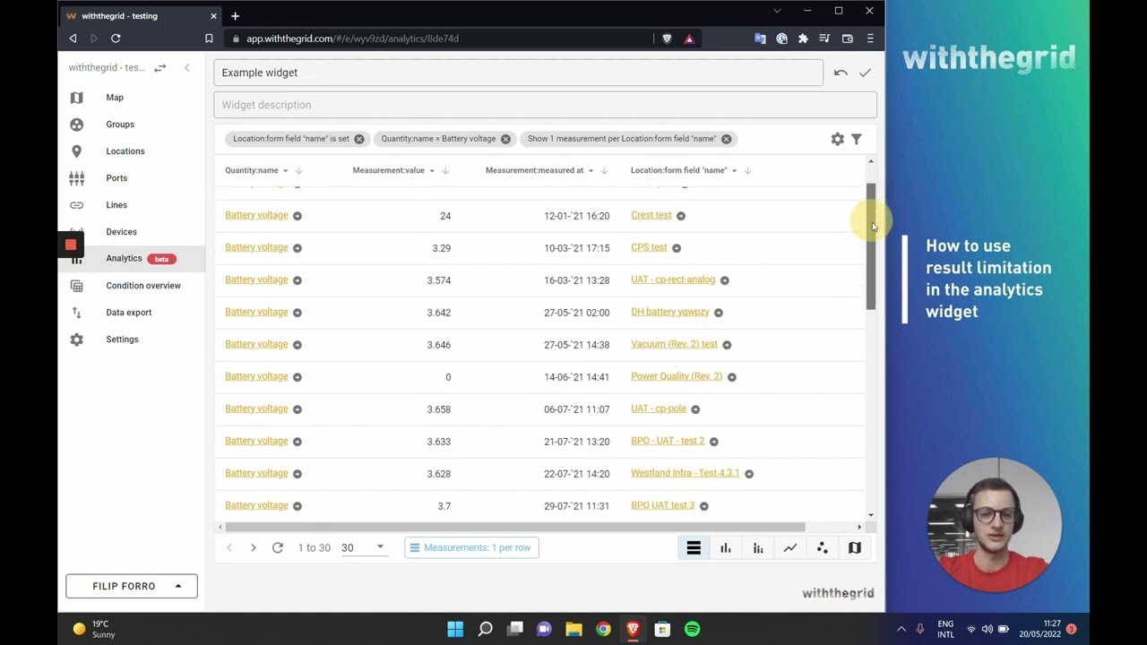 How to use analytics result limitation
