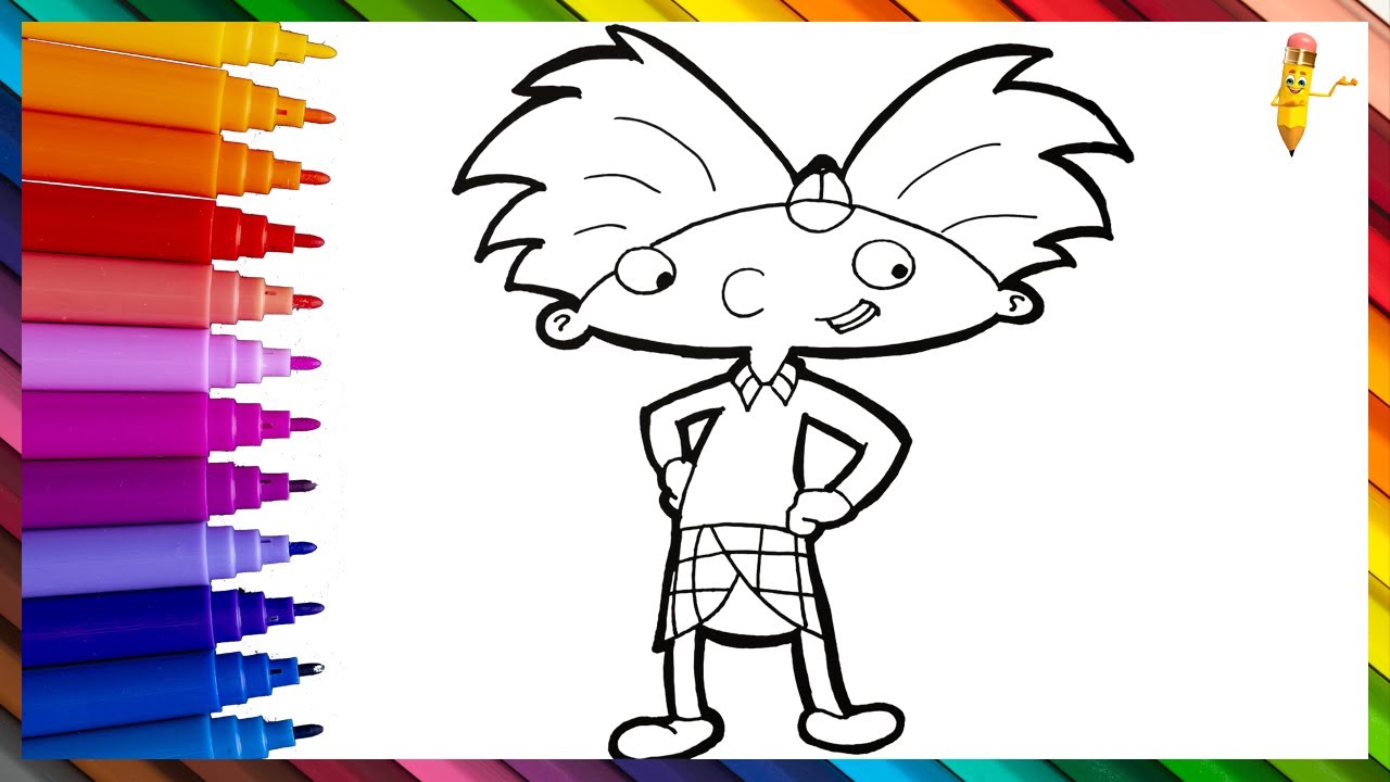Drawing And Coloring Arnold From Hey Arnold 🏈 Drawings For Kids