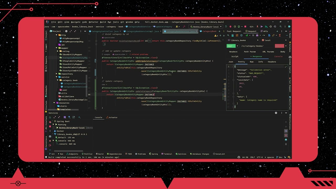 Library Application BackEnd | Exceptions 2 and More | Spring Book, Docker & PostgreSql | No Comments