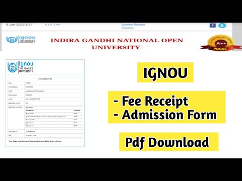 Ignou Admission Form And Fee Receipt Kaise Download Kare | Mister Ignou #ignou #admissionlastdate